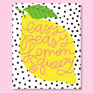 Spring Lemon Wall Art, Easy Peasy Lemon Squeezy, Lemon Themed Kitchen ...