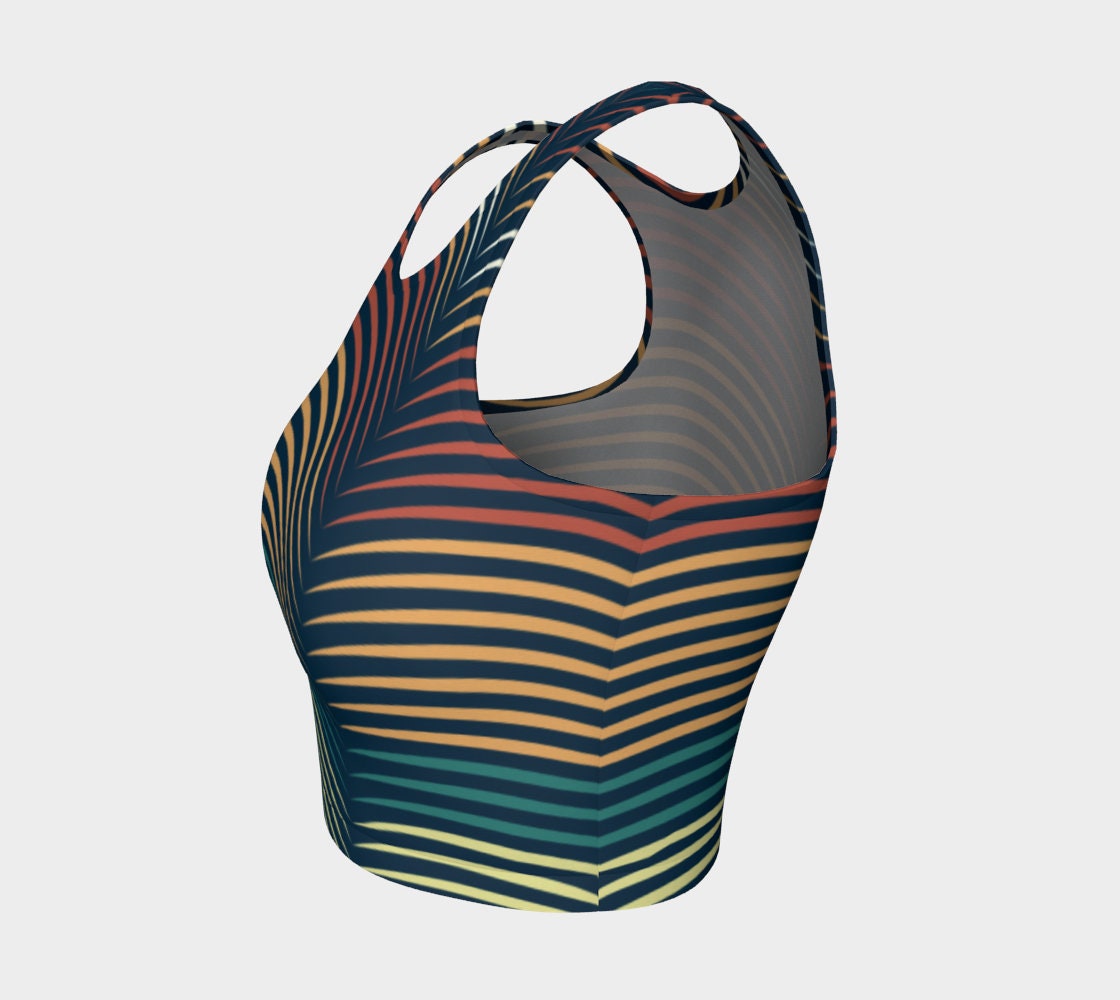 Neon Lines - Retrograde Athletic Crop Top - Etsy