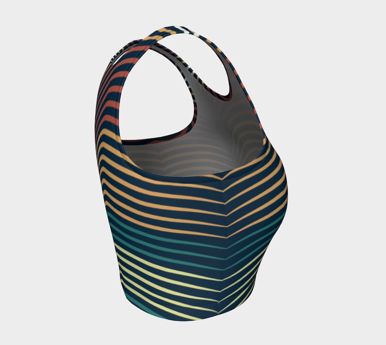 Neon Lines - Retrograde Athletic Crop Top - Etsy