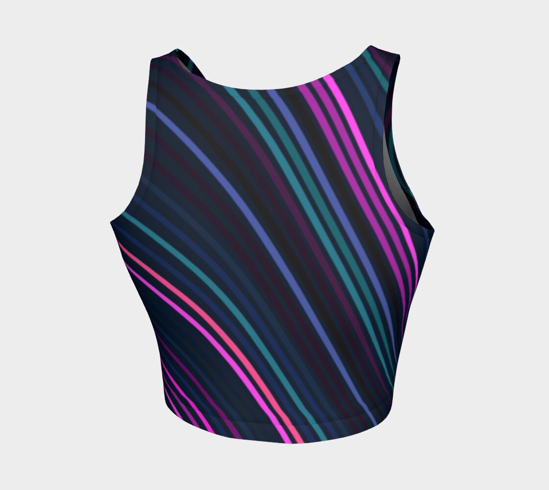 Neon Lines - Deep Sea Athletic Crop Top - Etsy