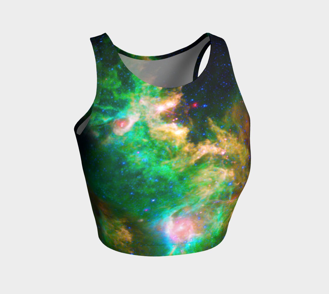 Cosmic Dreams - Emerald Nebula Athletic Crop Top - Etsy