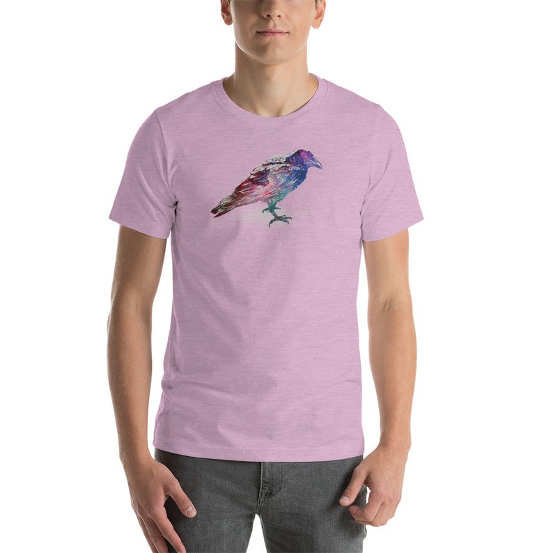 Cosmic Raven Unisex T-shirt Tee With Galaxy, Stars, Cosmos, and Crows ...