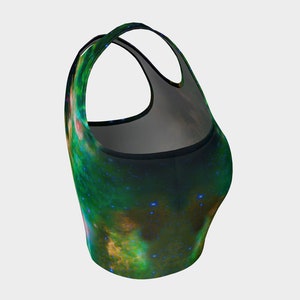 Cosmic Dreams - Emerald Nebula Athletic Crop Top - Etsy