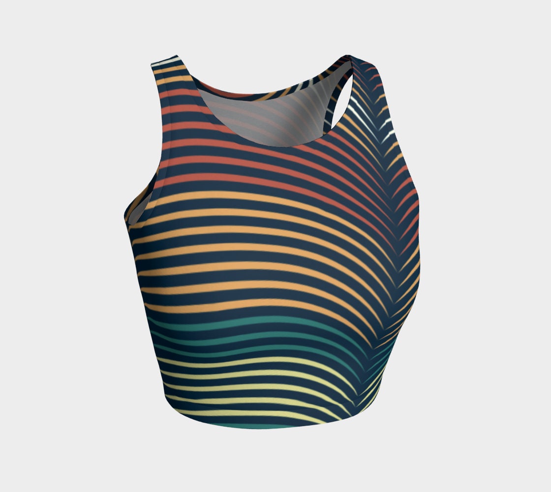 Neon Lines - Retrograde Athletic Crop Top - Etsy