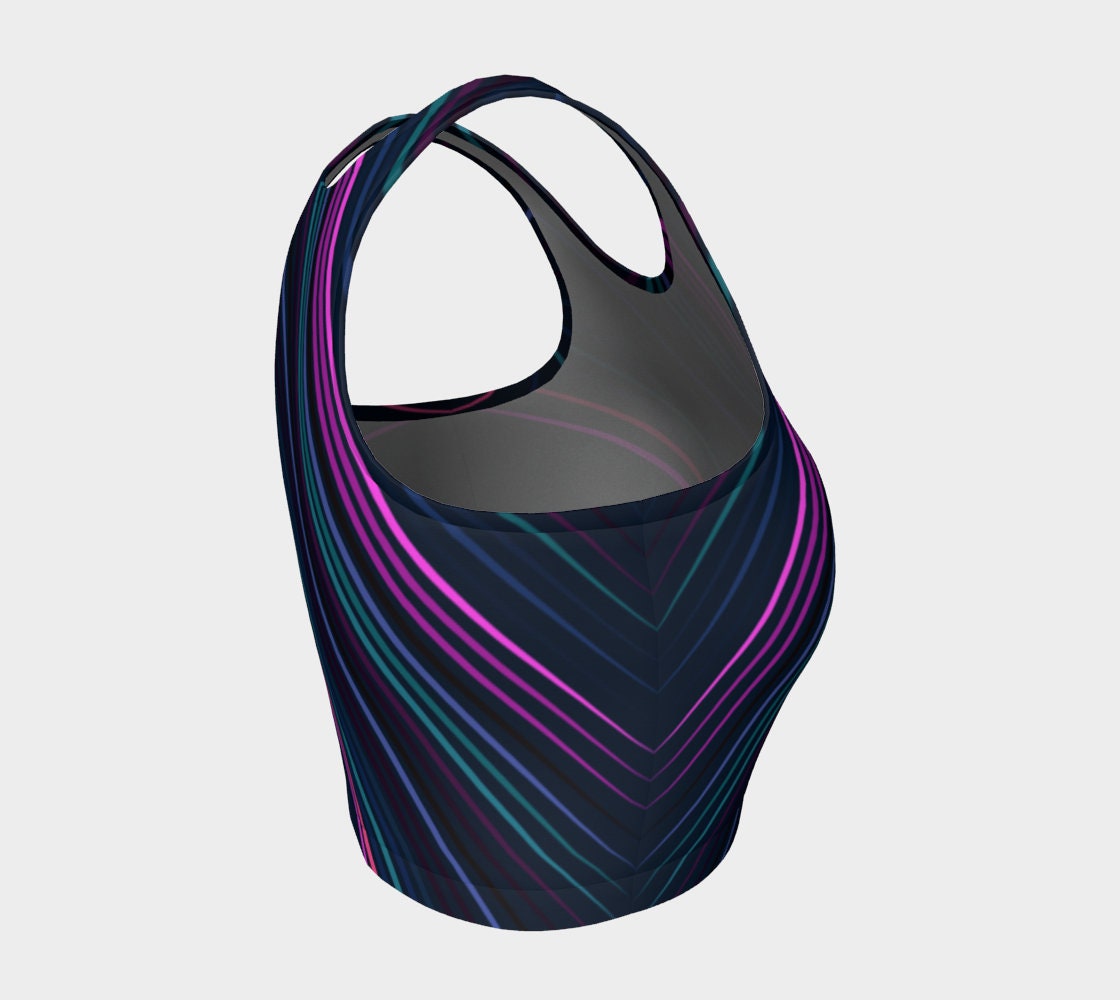 Neon Lines - Deep Sea Athletic Crop Top - Etsy