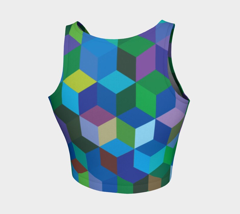 Geometrix - Cubit Blue Athletic Crop Top - Etsy