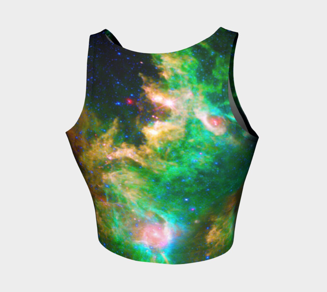 Cosmic Dreams - Emerald Nebula Athletic Crop Top - Etsy
