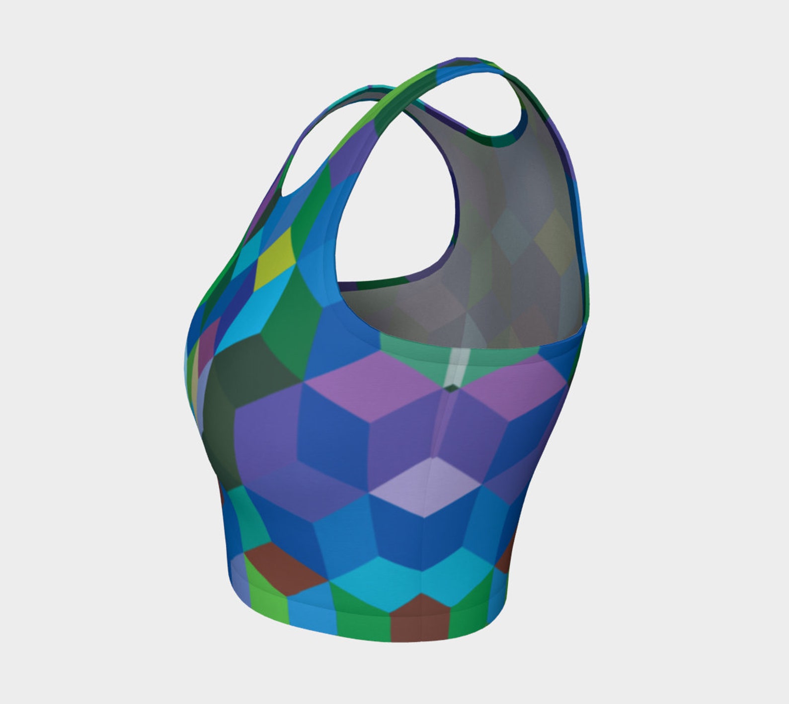 Geometrix - Cubit Blue Athletic Crop Top - Etsy