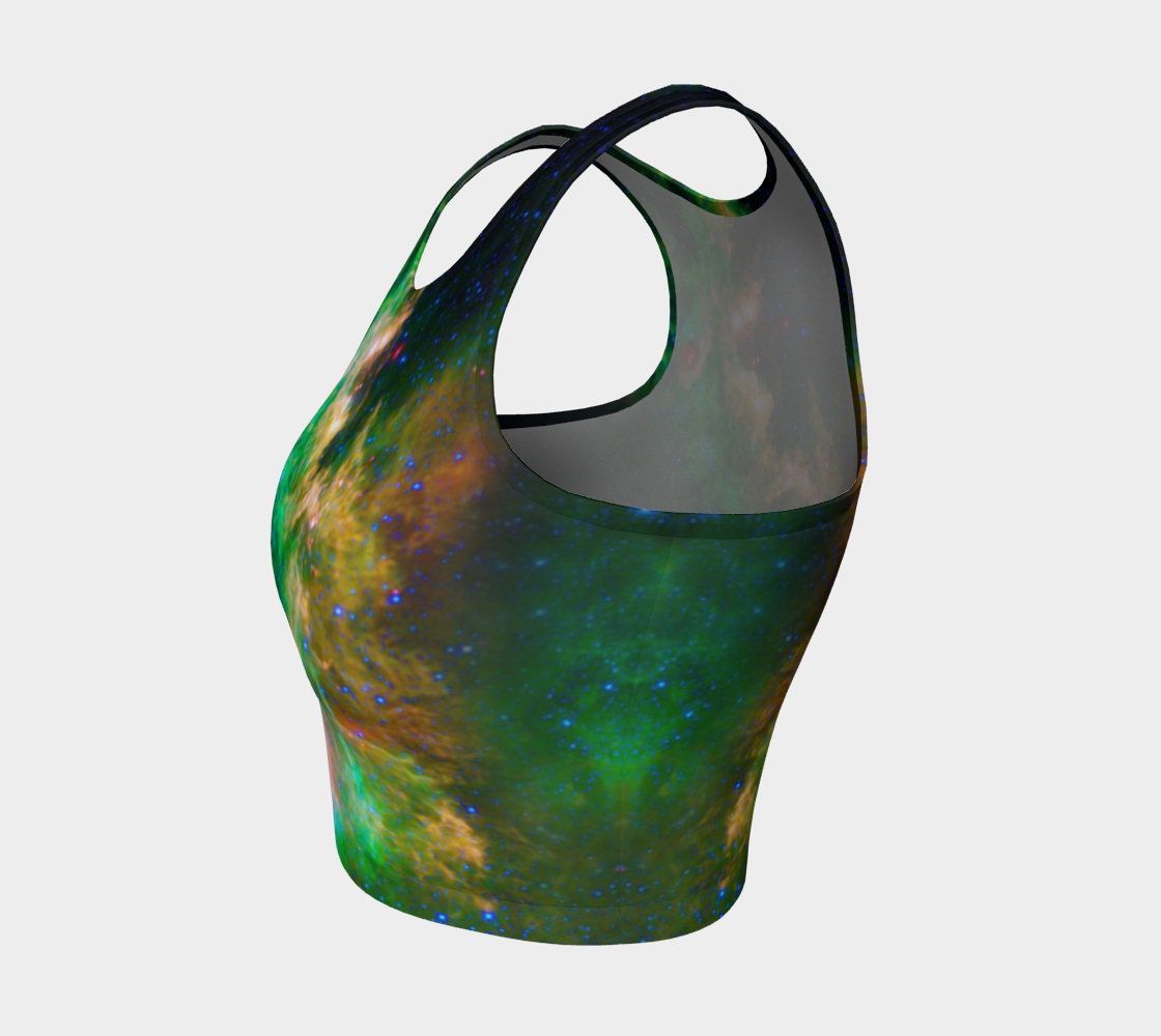 Cosmic Dreams - Emerald Nebula Athletic Crop Top - Etsy