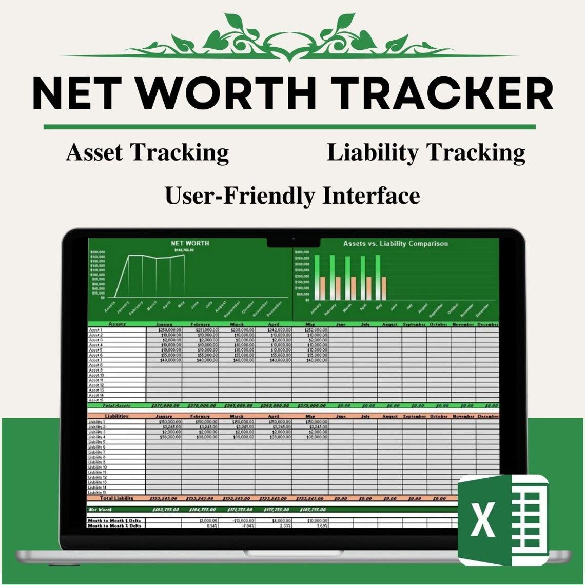 Net Worth Tracker - Excel Personal Finance Spreadsheet to Monitor ...
