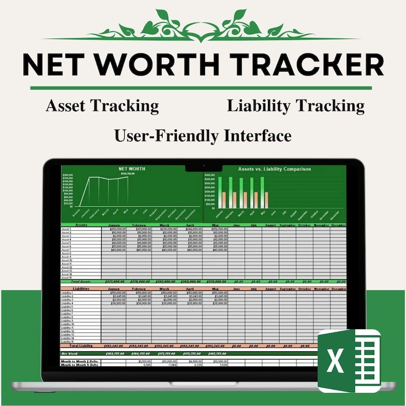Net Worth Tracker | Excel Personal Finance & Wealth Spreadsheet - Etsy