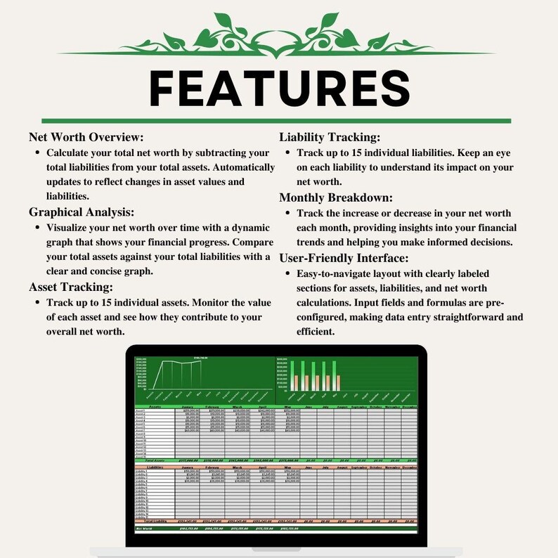 Net Worth Tracker - Excel Personal Finance Spreadsheet to Monitor ...