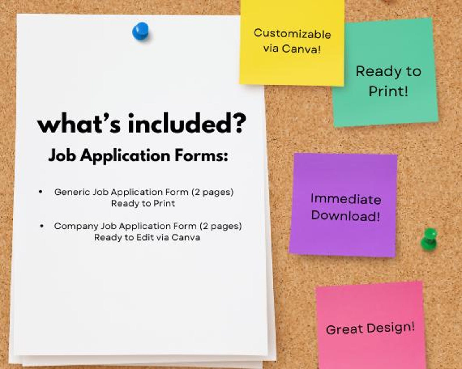 Job Application Template Form Printable, Customizable Instant Download ...