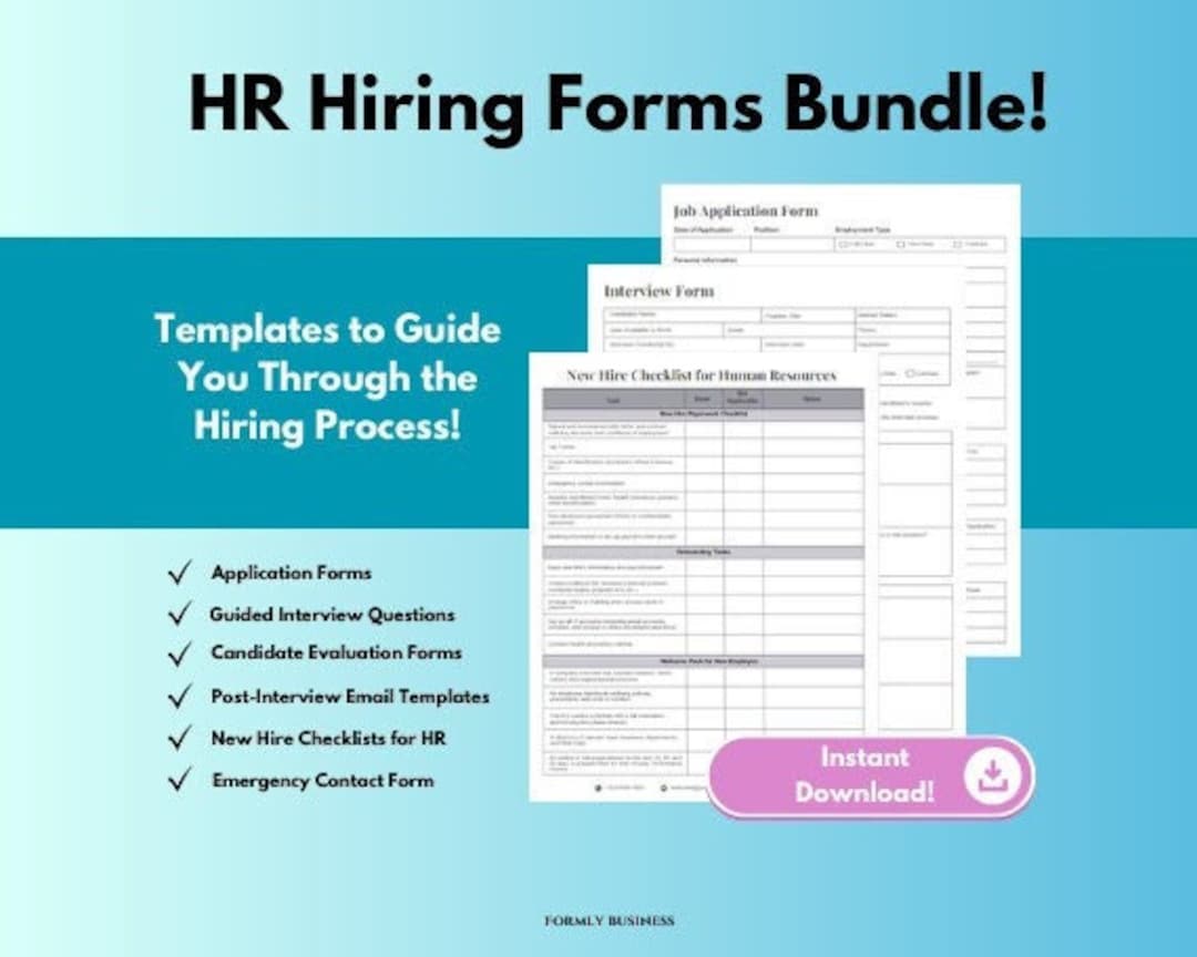 HR Hiring Forms Templates for Job Application, Interview Questions ...