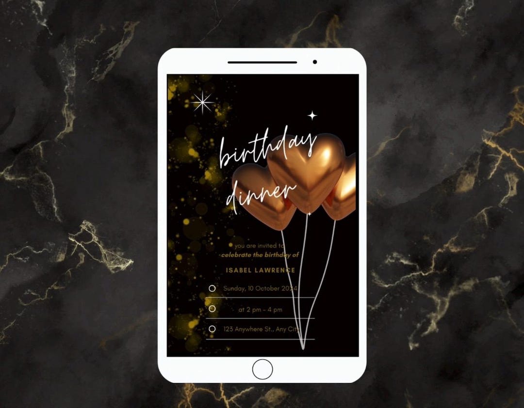 Luxury Animated Digital Birthday Invitation | Editable Instant Download ...