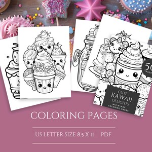Cute Kawaii Dessert Coloring Pages Printable Sweet Treats for ...