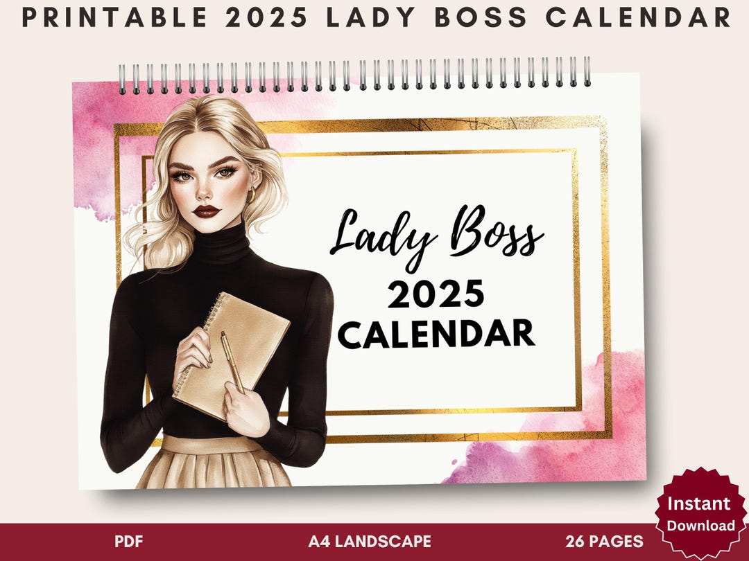Chic Lady Boss Calendar 2025 Business Planner for Entrepreneur, Content ...