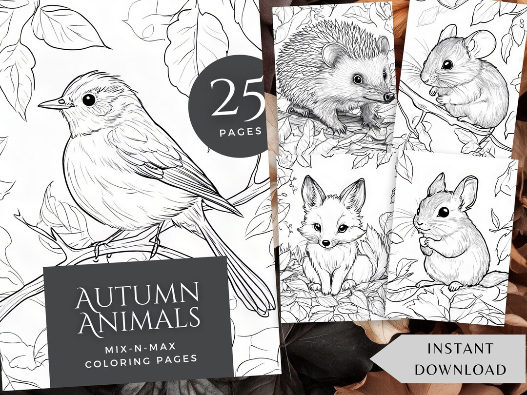 Woodland Animal Coloring Pages Printable Forest Creatures Coloring Book ...