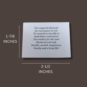 Jordan Almonds Matchbox Favors Jordan Almond Poem Traditional Wedding ...
