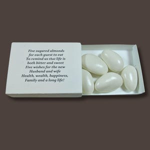 Jordan Almonds Matchbox Favors Jordan Almond Poem Traditional Wedding ...