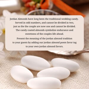 Italian Wedding Tradition Personalized Jordan Almonds Poem Thank You ...