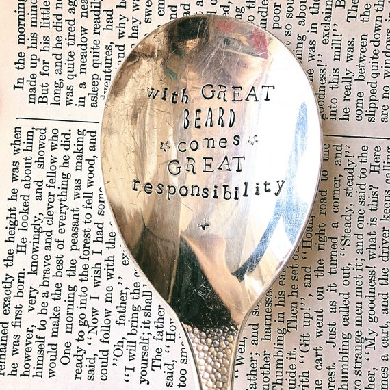 Items similar to Great beard guy spoon, stamped spoon, stamped spoon ...