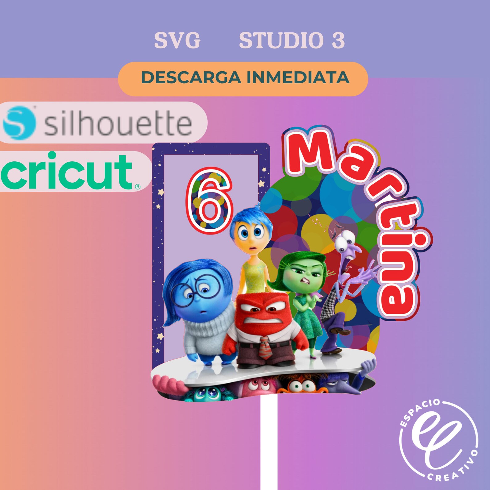 Cake Topper Sv/ Cake Topper Inside Out 2 Personalized/ Intensely 2 - Etsy