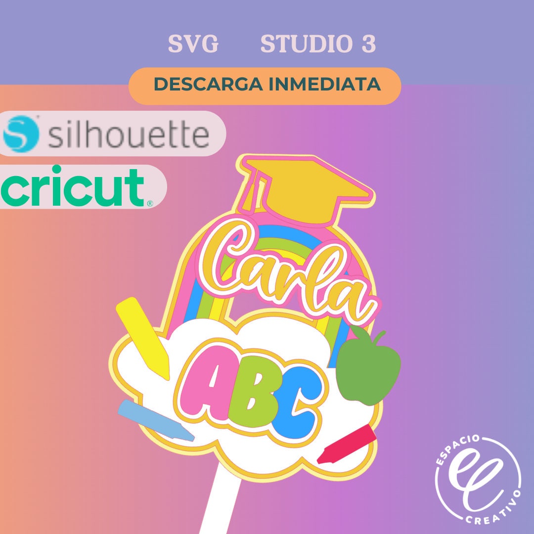 Cake Topper School Cricut Svg Cut File Layered Svg Custom Cake Topper ...