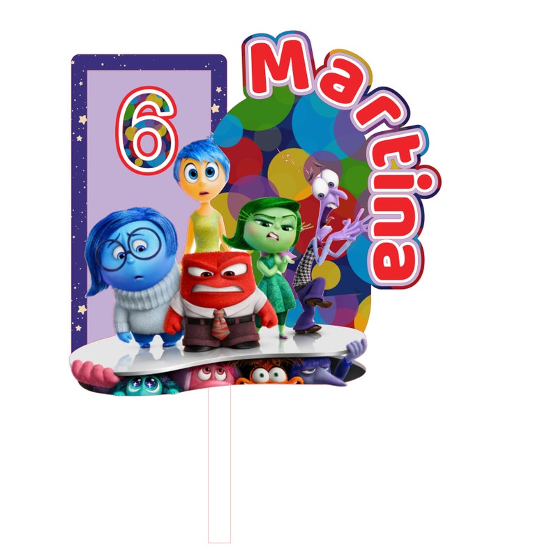 Cake topper sv/ cake topper inside out 2 personalizado/ intensamente 2 ...