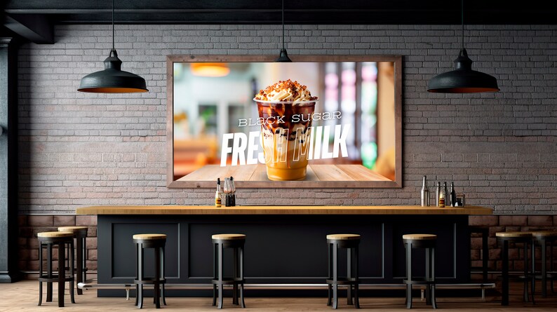 Digital Drink Menu Template, Menu Board Editable in Canva, Modern and ...