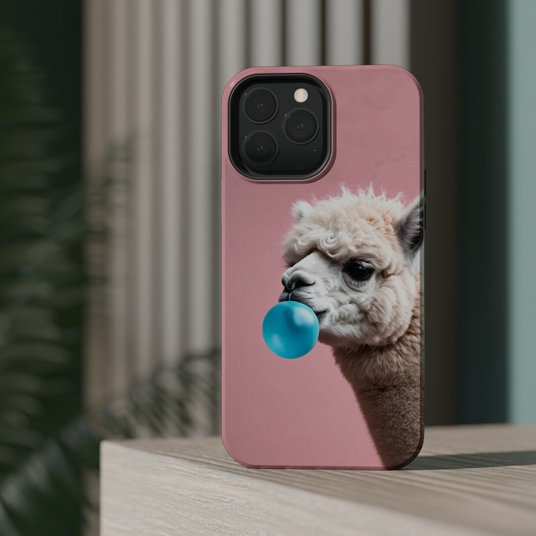 Magsafe Cute Alpaca Bubble Gum iPhone Case Fun and Whimsical Design - Etsy