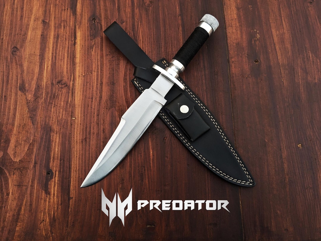 Handmade Predator Movie Knife: Jack Crain Replica Bowie With Leather ...