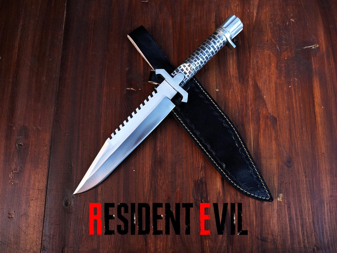 Handmade D2 Steel Resident Evil Knife: Chris Redfield Survival Replica ...