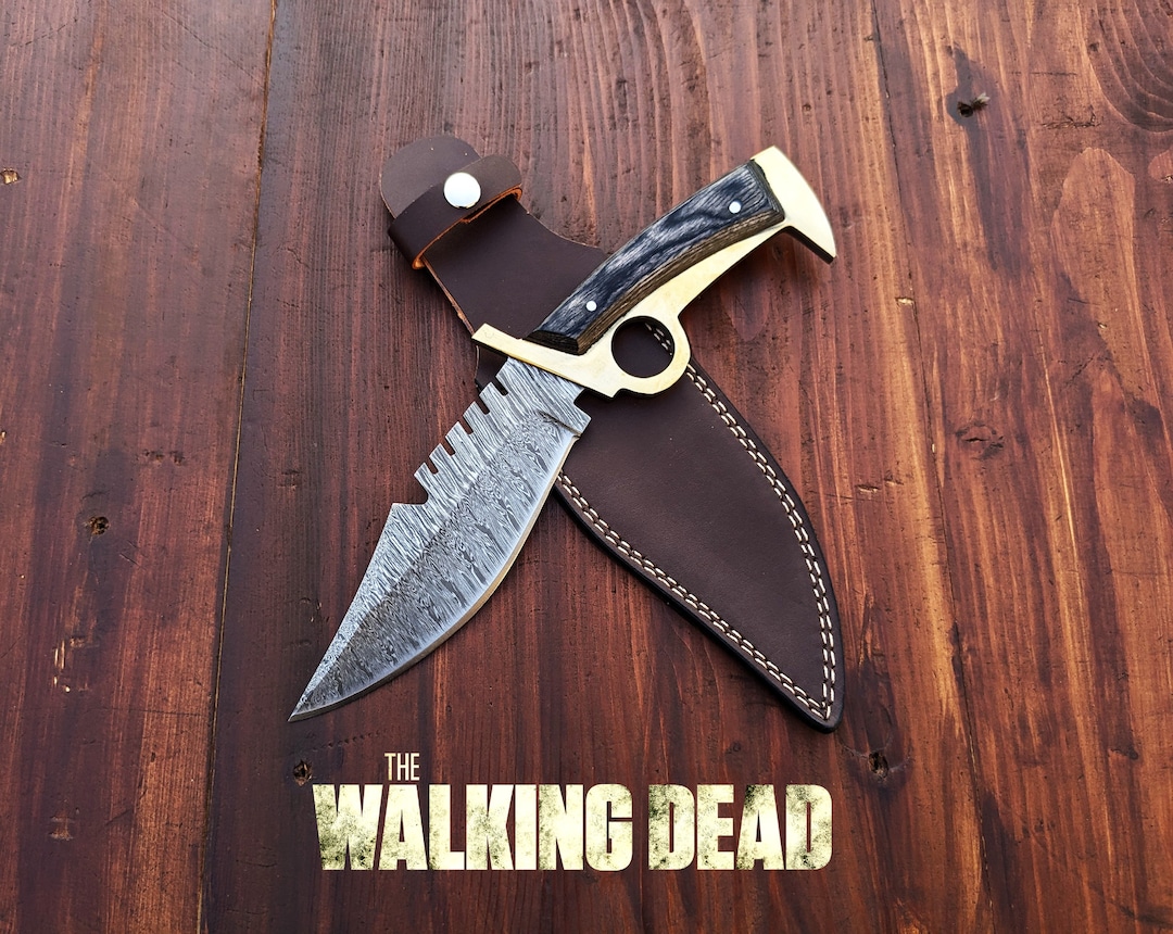 Walking Dead Knife: Handmade Replica Daryl Dixon Finger Guard Damascus ...