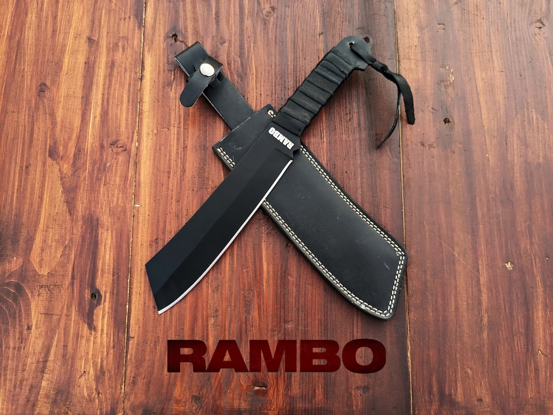 Rambo IV Machete: Handmade John Rambo Movie Replica Knife With Leather ...