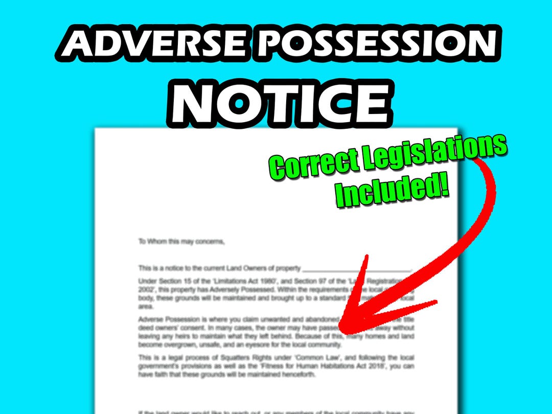 Adverse Possession Notice - Etsy UK