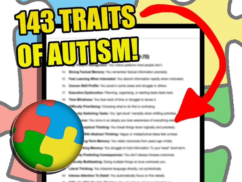 143 Autism Traits | Printable Reference Guide (PDF) - Etsy