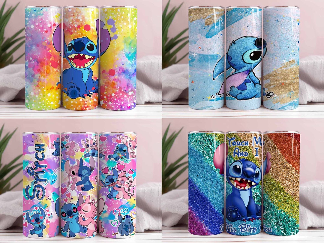 Bundle Stitch Color Splash Cartoon Tumbler, 20oz Skinny Tumbler ...