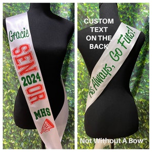 Softball Senior Sash - Trojan Head Senior Night Sash - Wide Sash ...