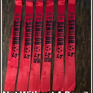 Soccer Senior Sash - Senior Sash - Senior Night Sash - Soccer Sash ...