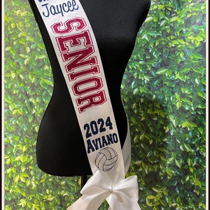 Volleyball Senior Sash - Senior Night Sash - Volleyball Sash - Wide ...