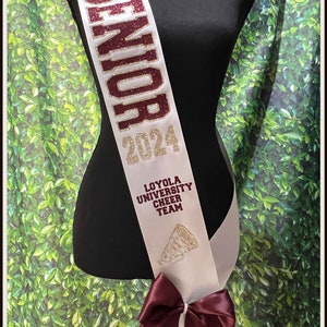 Wide Outline Text Senior Sash Softball Tennis Dance Color Guard Soccer ...