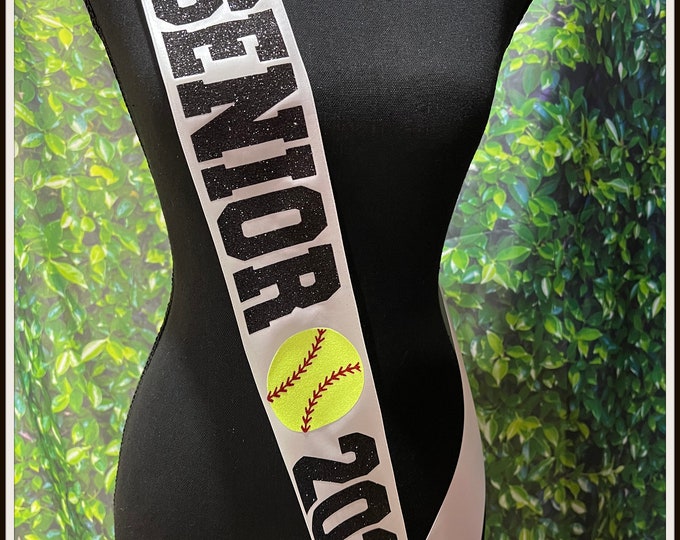 Senior Softball Sash - Senior Sash - Senior Night Sash - Softball Sash ...