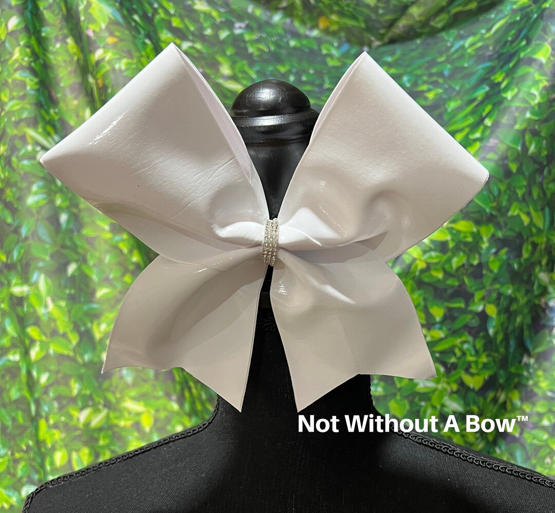 White Signature Bow - Autograph Cheer Bow - Write on Bow Cheer Bow ...