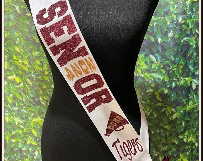Megaphone Cheer Senior Sash - Senior Cheer Sash - Cheer Sash ...