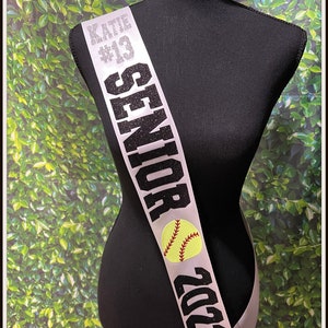 Senior Softball Sash - Senior Sash - Senior Night Sash - Softball Sash ...