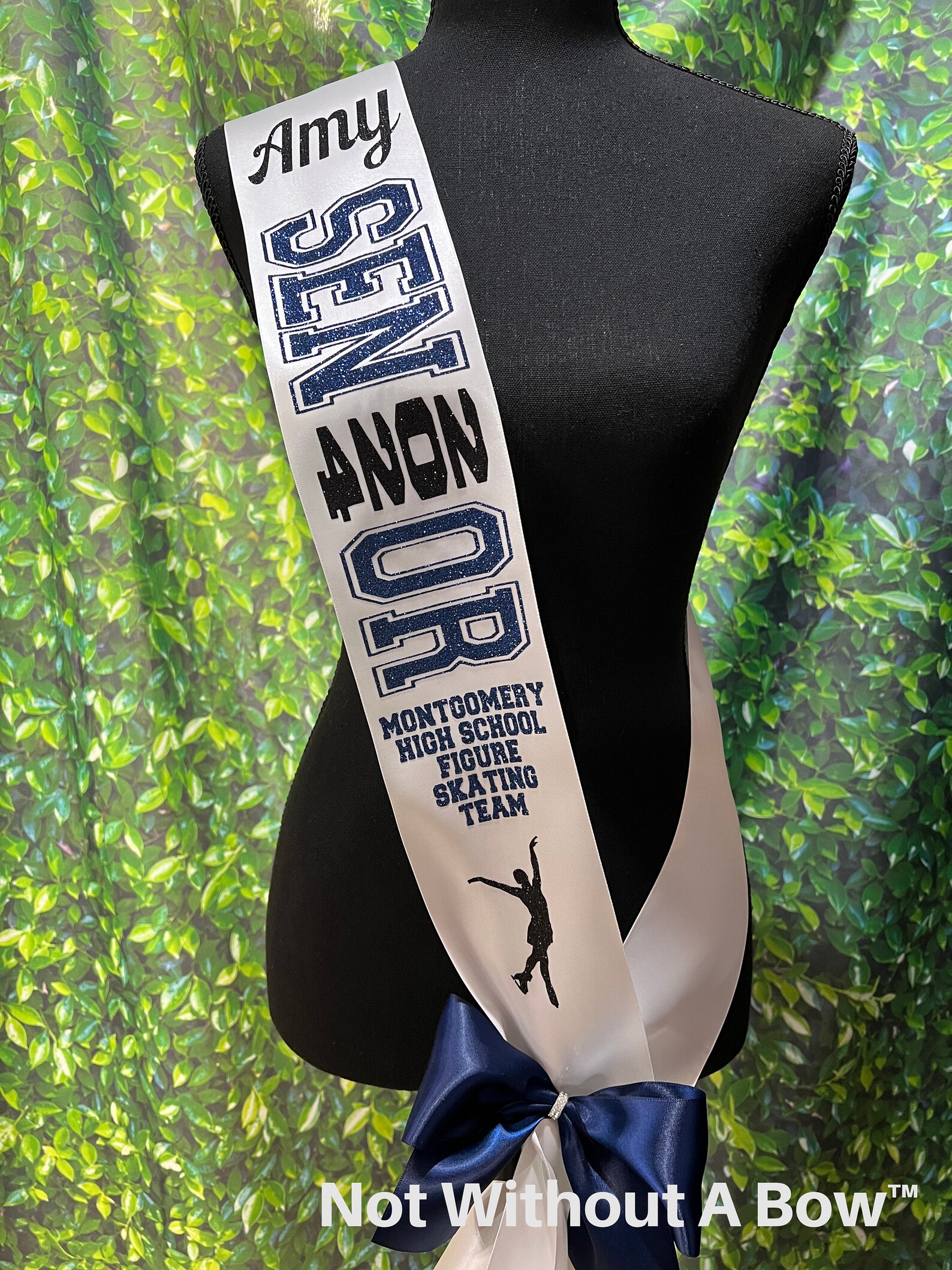 Figure Skating Senior Sash - Senior Night Sash - Wide Sash - Customize ...