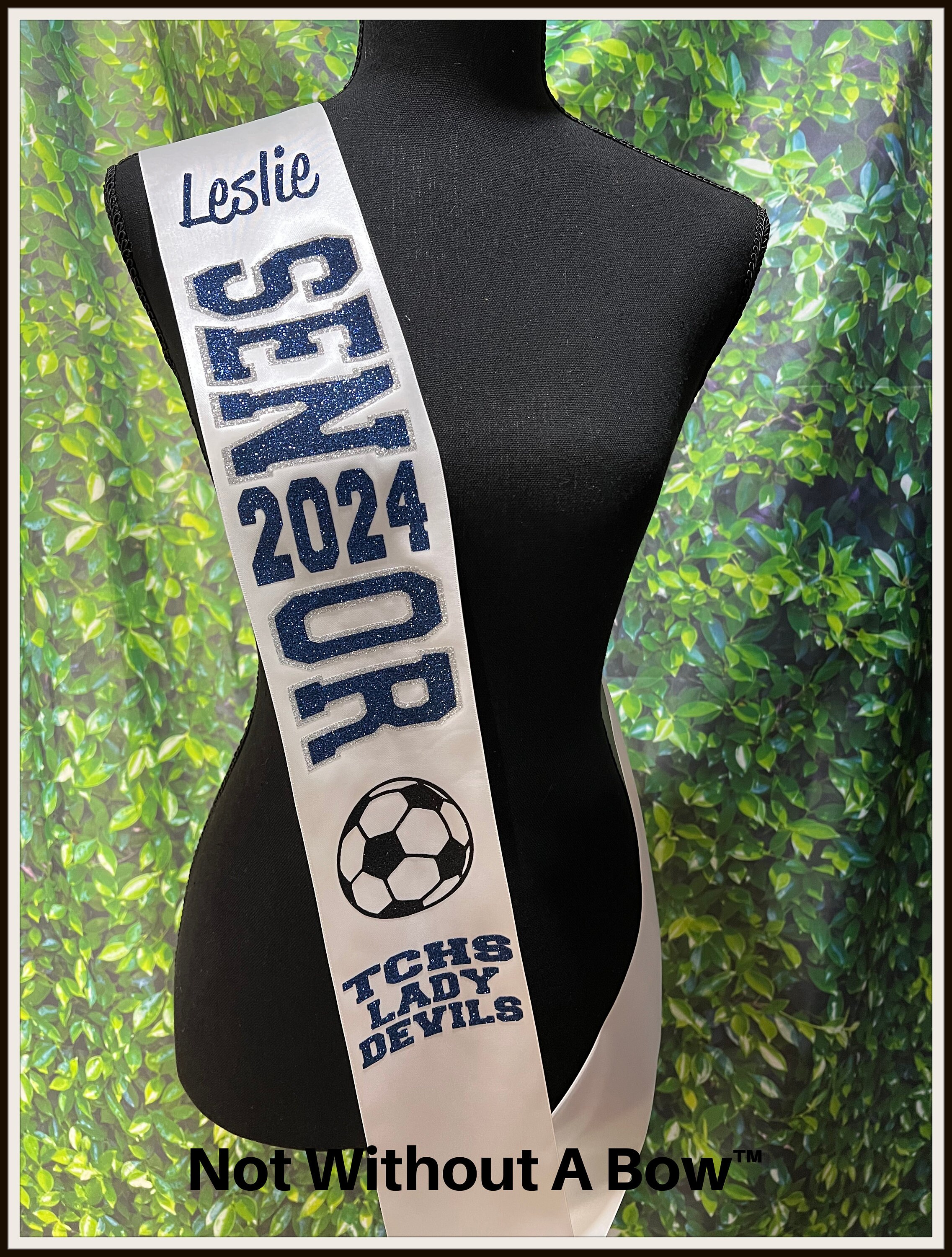 Wide Outline Text Senior Sash - Cheer Dance Basketball Soccer Senior ...