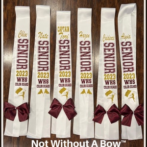 Color Guard Senior Sash Senior Night Sash band Flags Senior Sash Wide ...