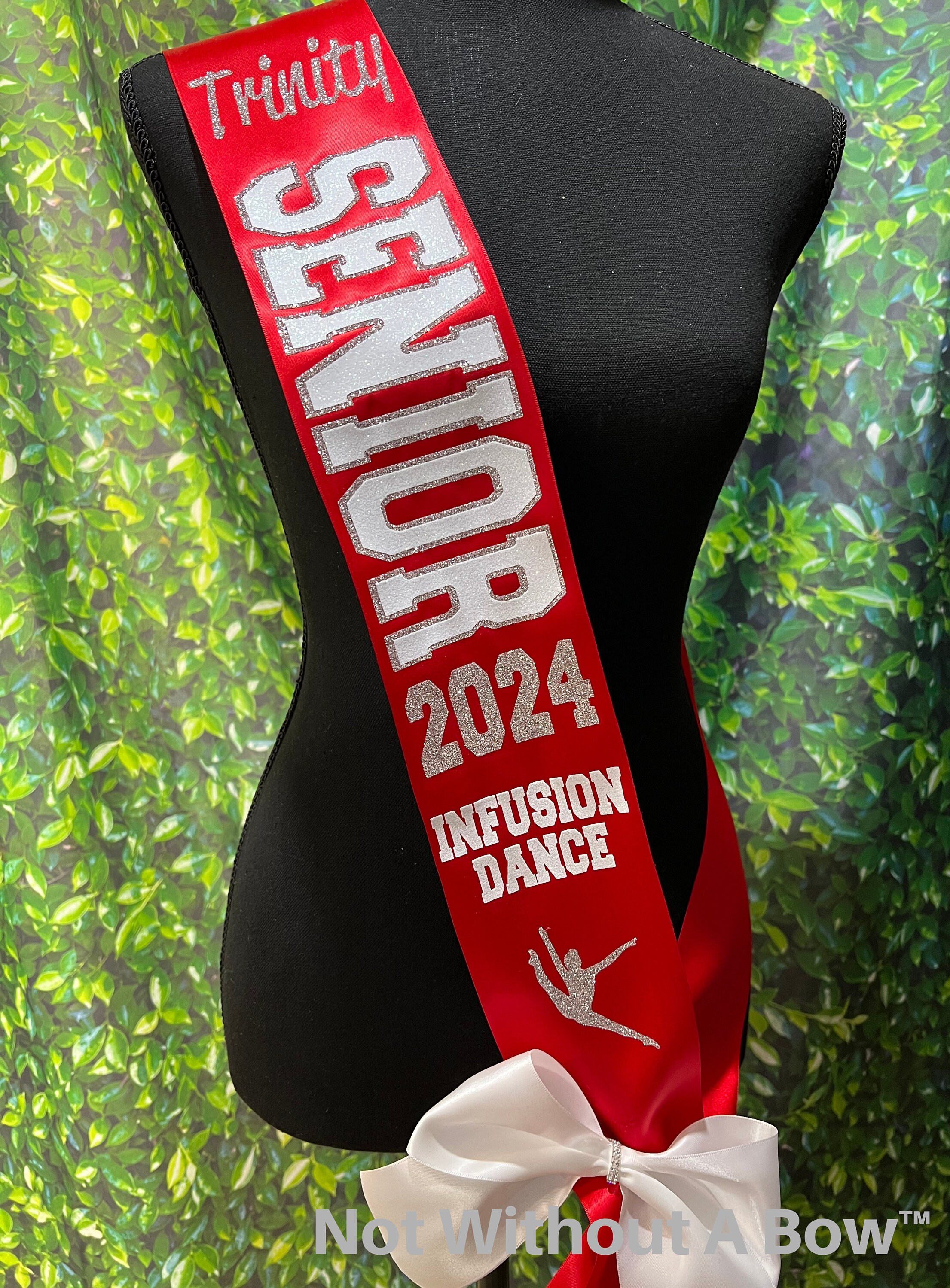 Wide Outline Text Senior Sash - Lacrosse Senior Sash - Wide Sash ...
